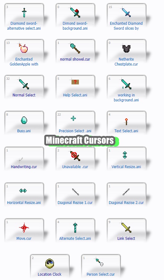 Minecraft Cursors Cursores by Nalexnu on DeviantArt