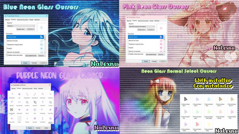 Neon Glass Cursors Nalexnu Cursores Punteros BPP by Nalexnu on DeviantArt