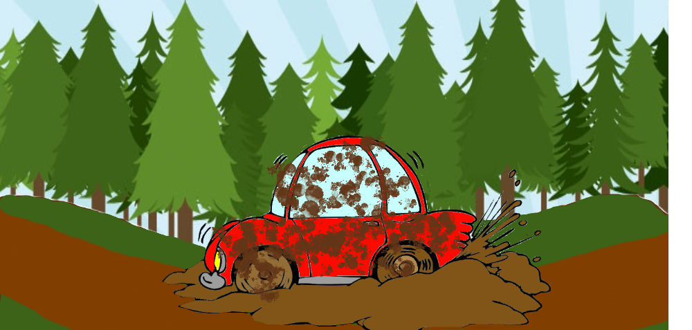 Red Car Getting Stuck In The Mud by MEGAREYES on DeviantArt