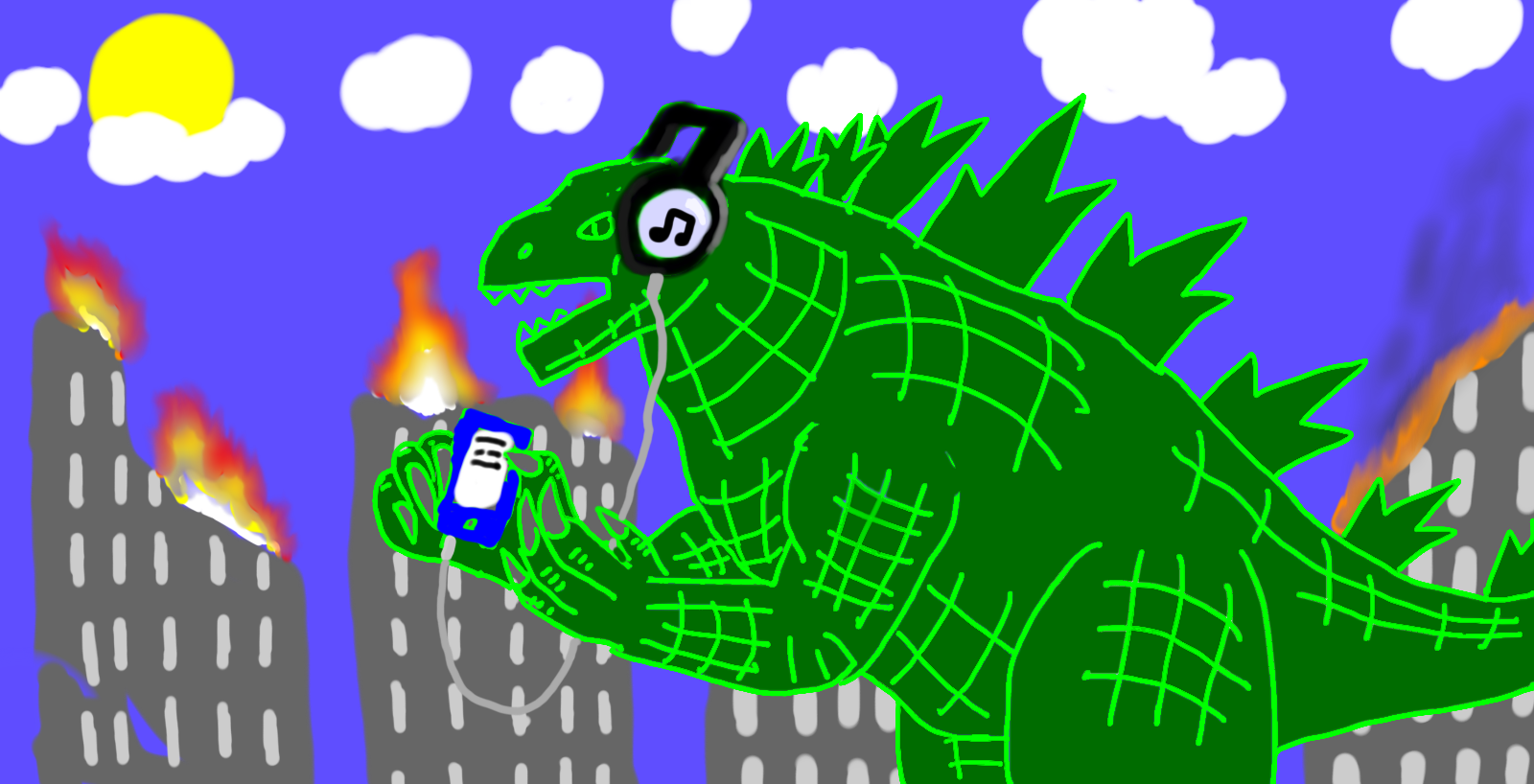 Godzilla takes a walk by Supergoomy on DeviantArt