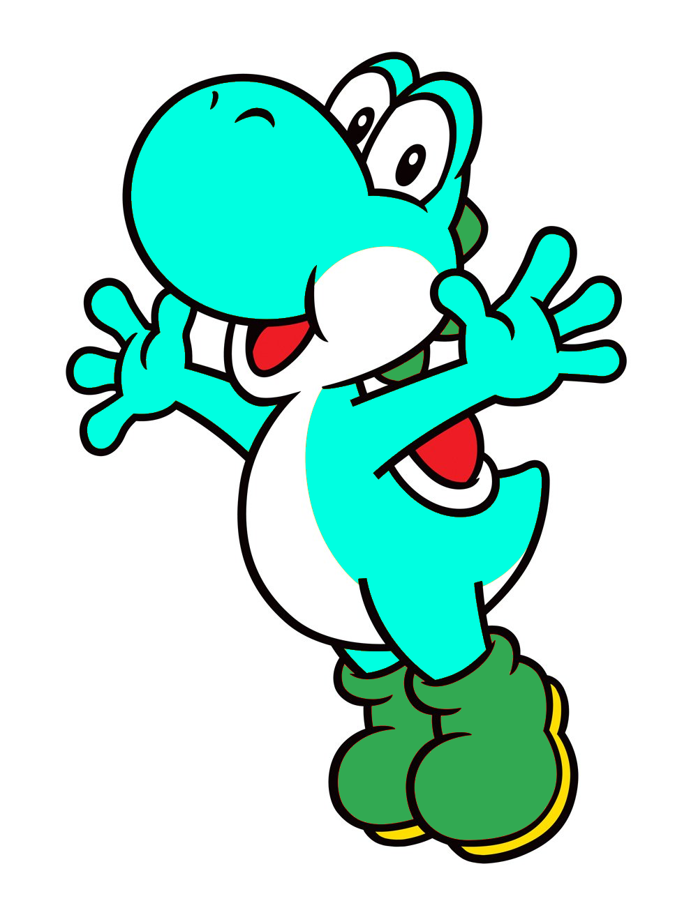 Super Mario: Turquoise Yoshi 2D by sheepman5003 on DeviantArt