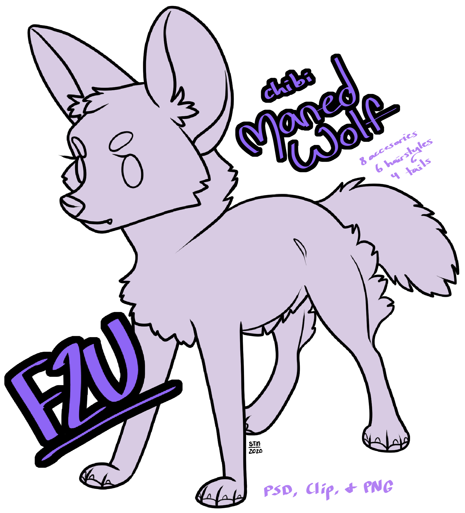 F2U Maned Wolf Chibi Base by silveyytm on DeviantArt