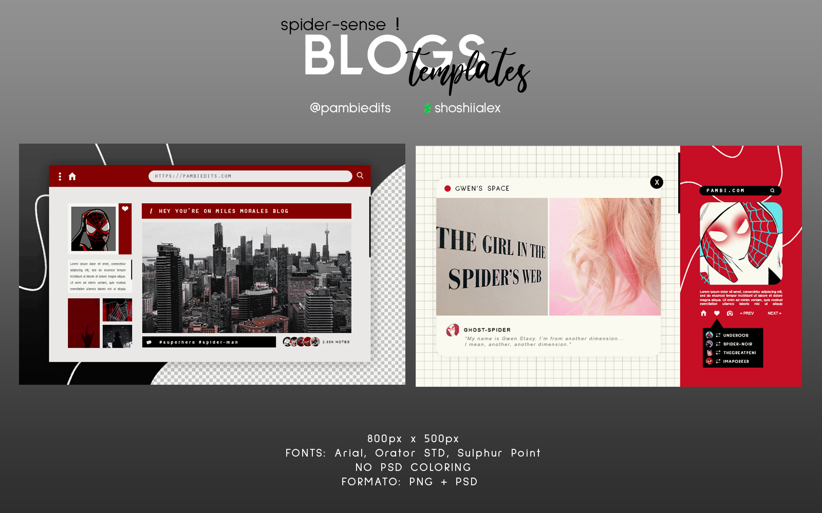 Spider-sense Blogs - Template PSD + PNG by heyitspambi on DeviantArt