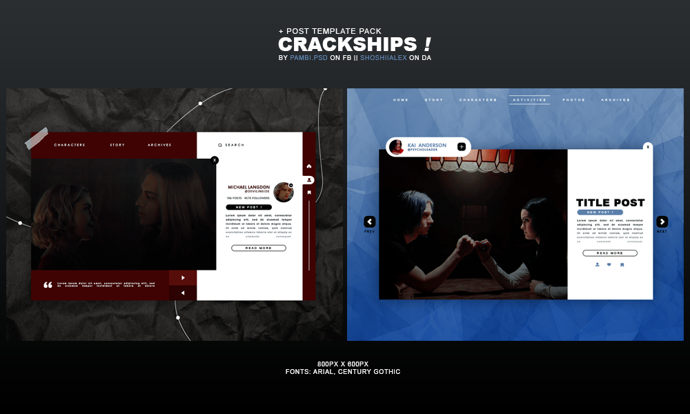 CRACKSHIPS - POST | TEMPLATE PSD + PNG by heyitspambi on DeviantArt