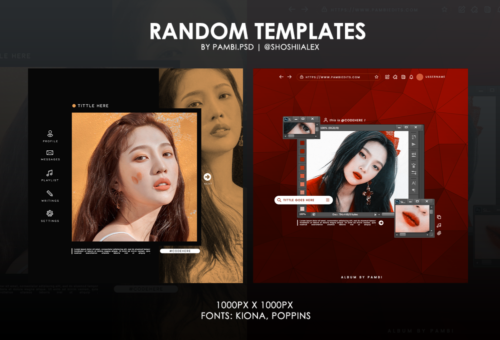 RANDOM TEMPLATES - TEMPLATE PSD by heyitspambi on DeviantArt