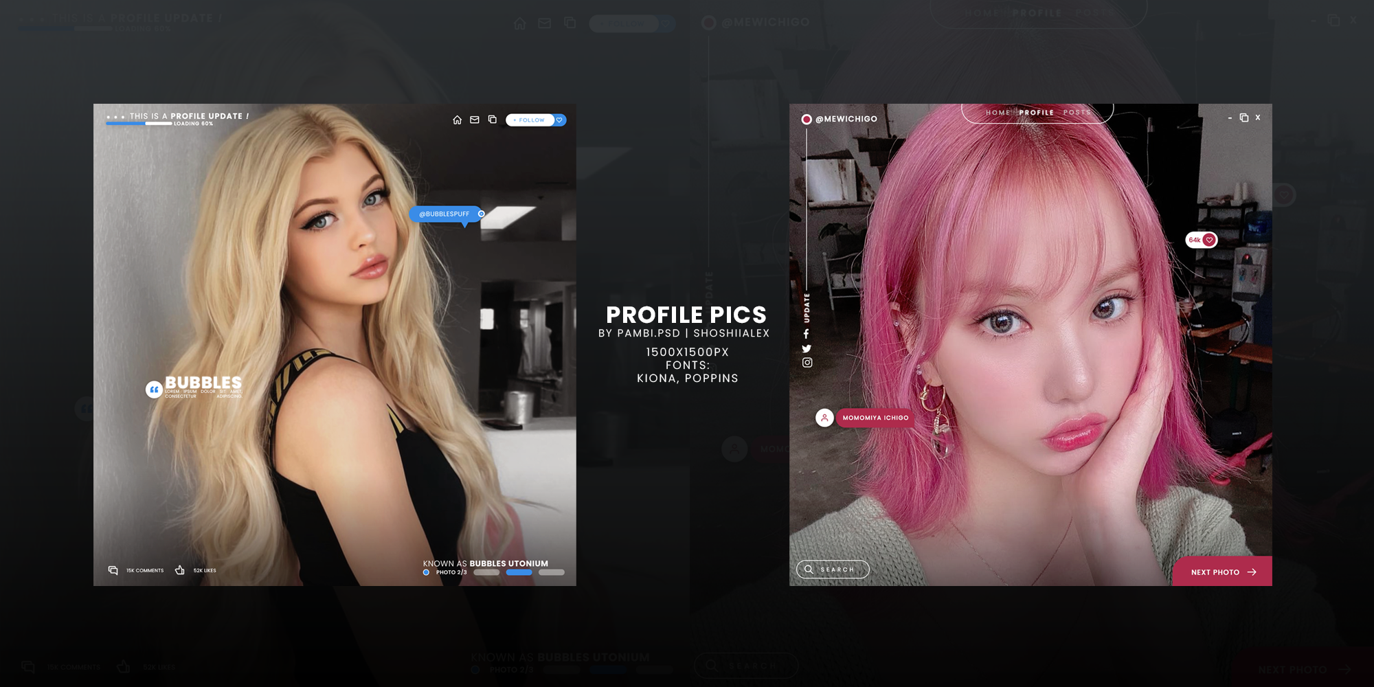 Profile Pics - Template PSD by heyitspambi on DeviantArt