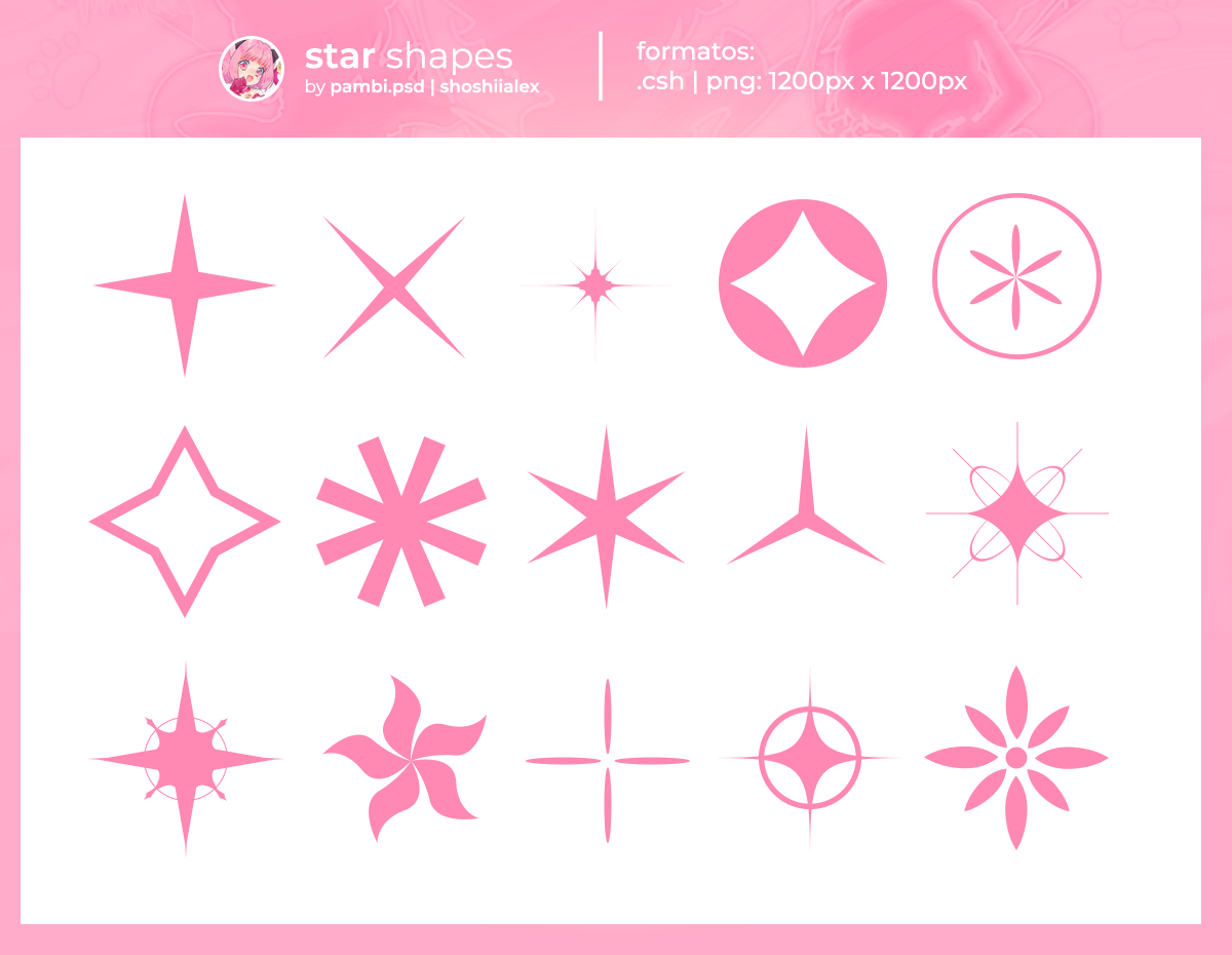 69 STAR SHAPES | CSH + PNG by heyitspambi on DeviantArt