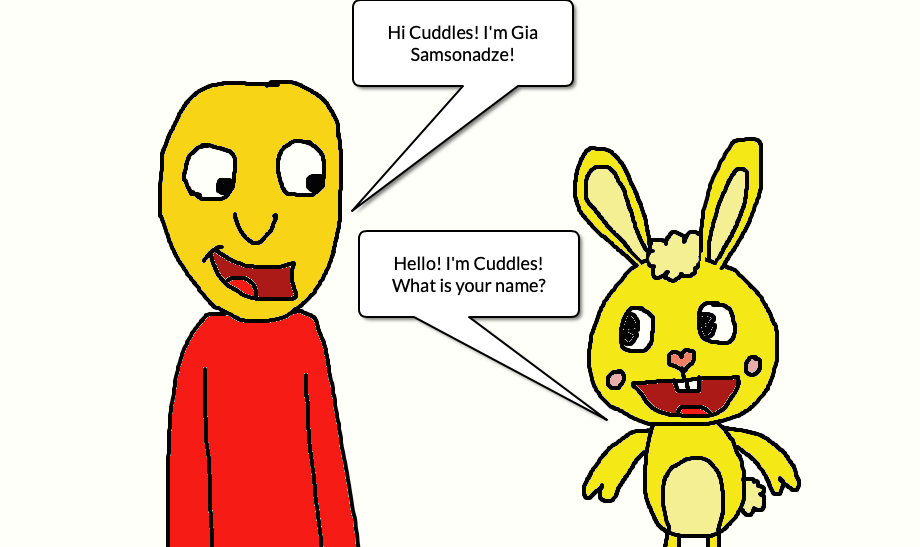 Cuddles meets Gia Samsonadze by CoconutSamsonadzes on DeviantArt