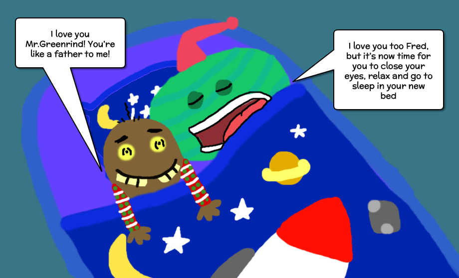 Coconut Fred sleeps in his new bed by CoconutSamsonadzes on DeviantArt