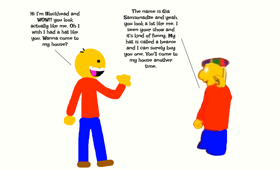 Gia Samsonadze meets Blockhead by CoconutSamsonadzes on DeviantArt