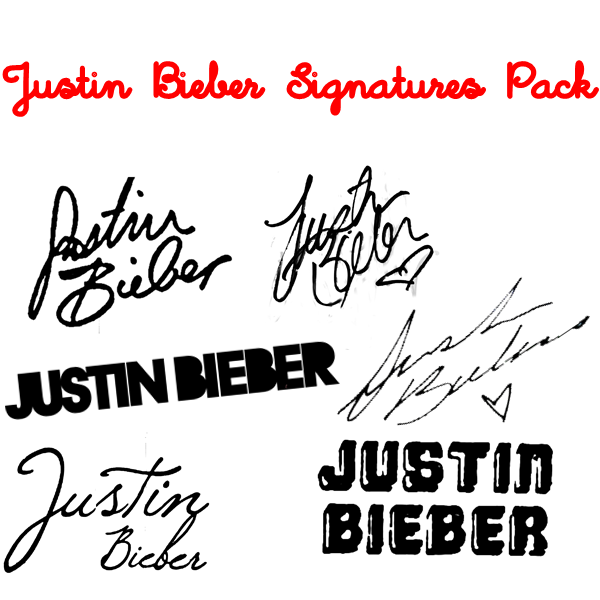 Justin Bieber Signatures Pack by VainillaEditions on DeviantArt