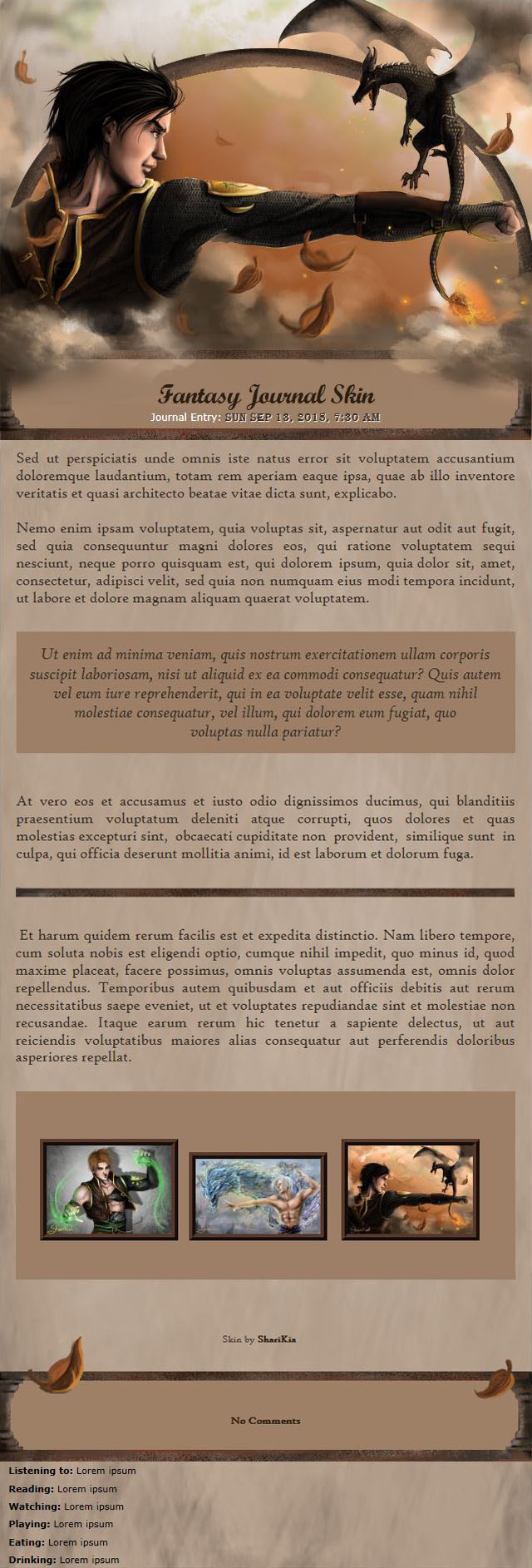 INSTALLABLE Fantasy Journal Skin by ShariKia on DeviantArt