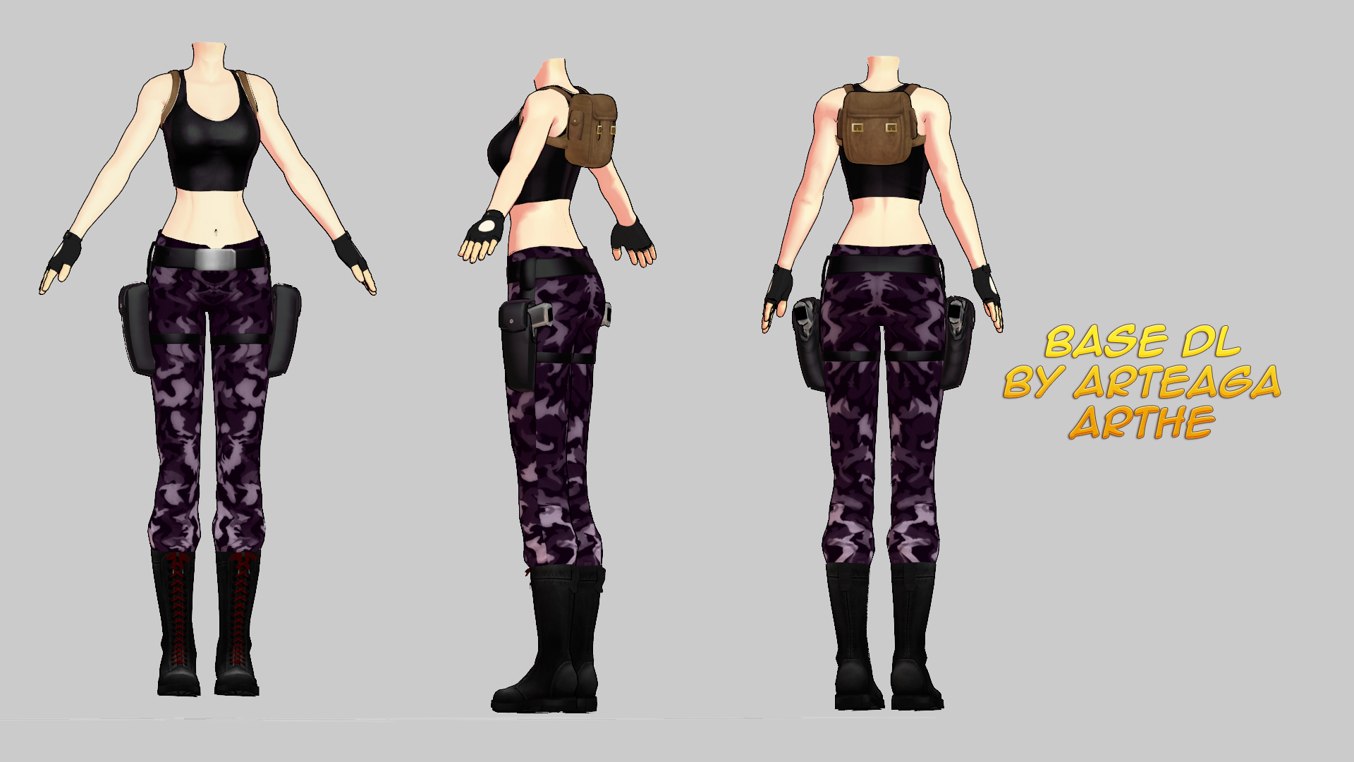 MMD Female Soldier Base DL by arteaga1 on DeviantArt