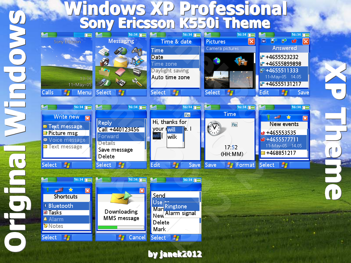 Windows XP Theme K550i by janek2012 on DeviantArt