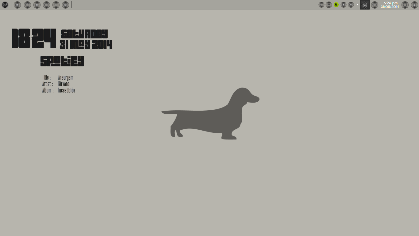Weenie dog Desktop. Spotify Conky with time/date by speedracker on ...