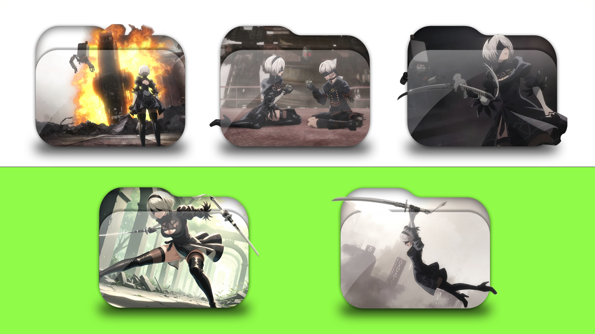 NieR:Automata Ver1.1a anime folder icon pack by lahiruchandima on ...
