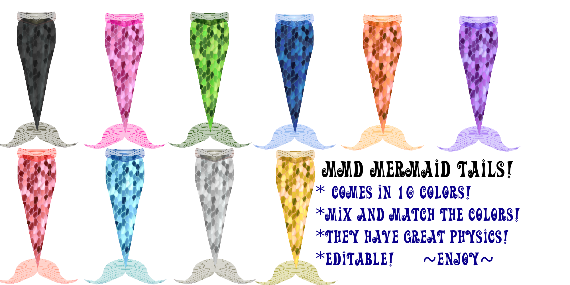 Mmd Mermaid Tails With Physics By Tehrainbowllama On Deviantart