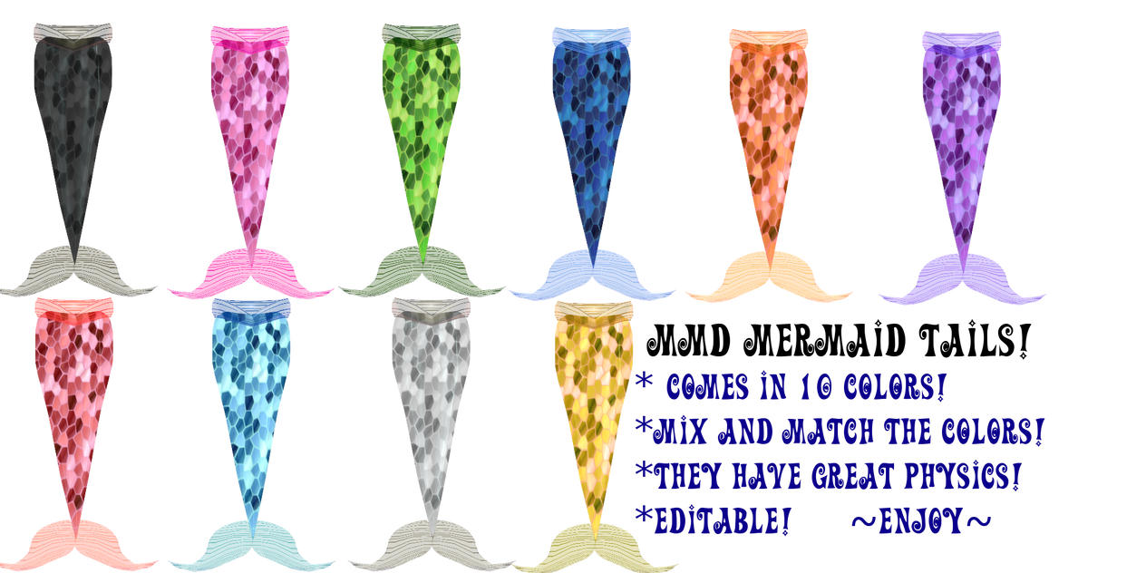 mmd mermaid tails with physics! by Tehrainbowllama on DeviantArt