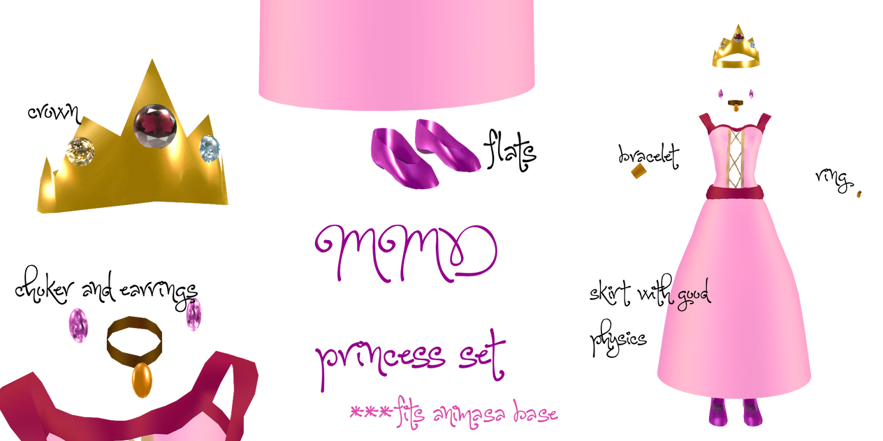 mmd princess set by Tehrainbowllama on DeviantArt