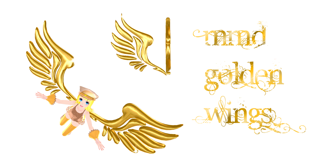 mmd golden wings by Tehrainbowllama on DeviantArt