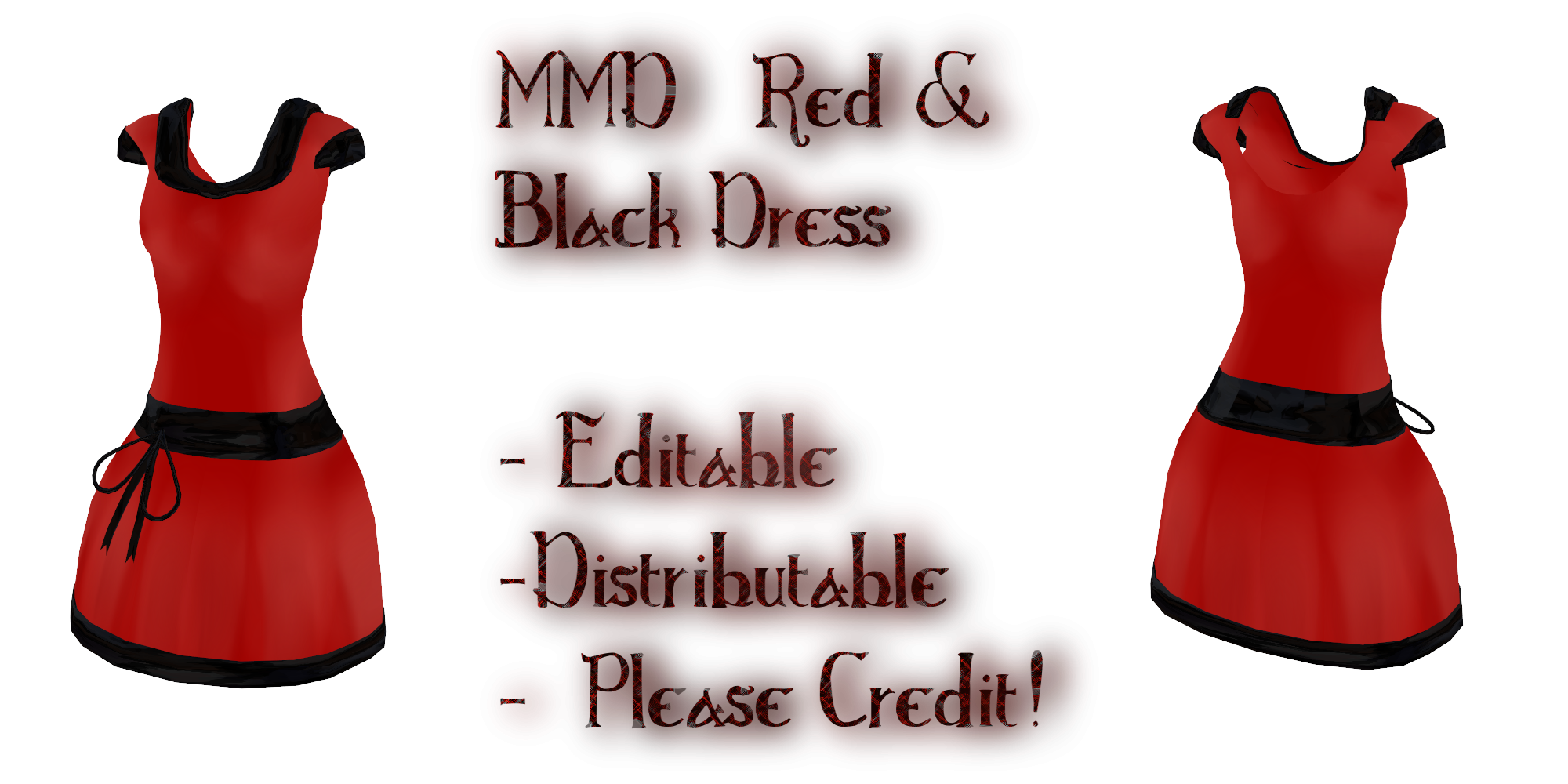 mmd red and black dress by Tehrainbowllama on DeviantArt