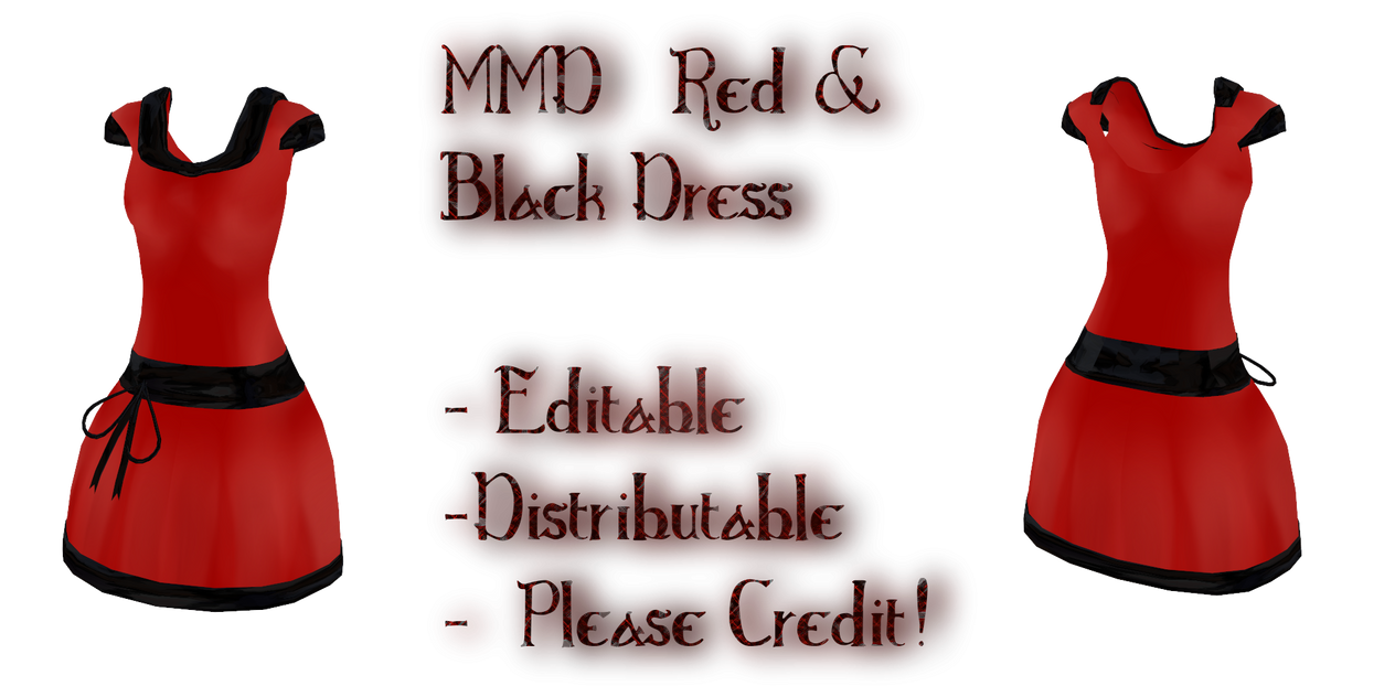 mmd red and black dress by Tehrainbowllama on DeviantArt