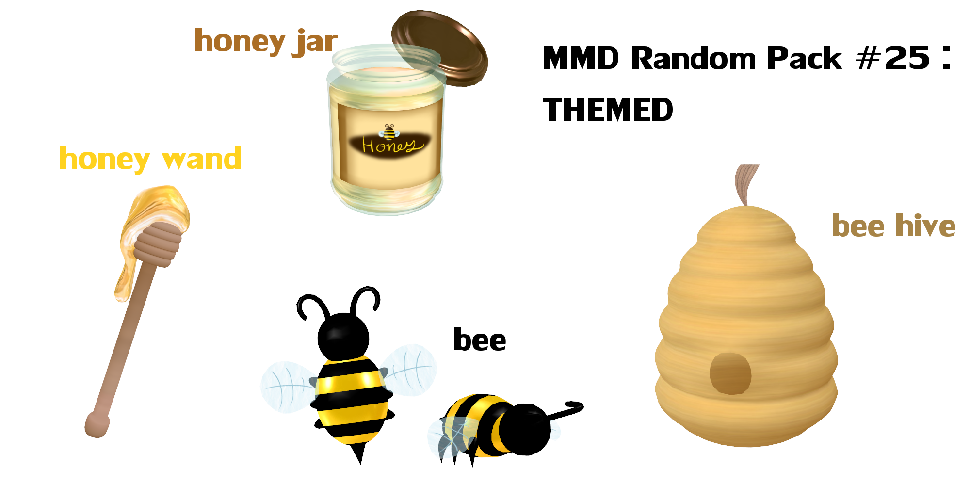 Random Pack 25 : THEMED (bees and honey) by Tehrainbowllama on DeviantArt