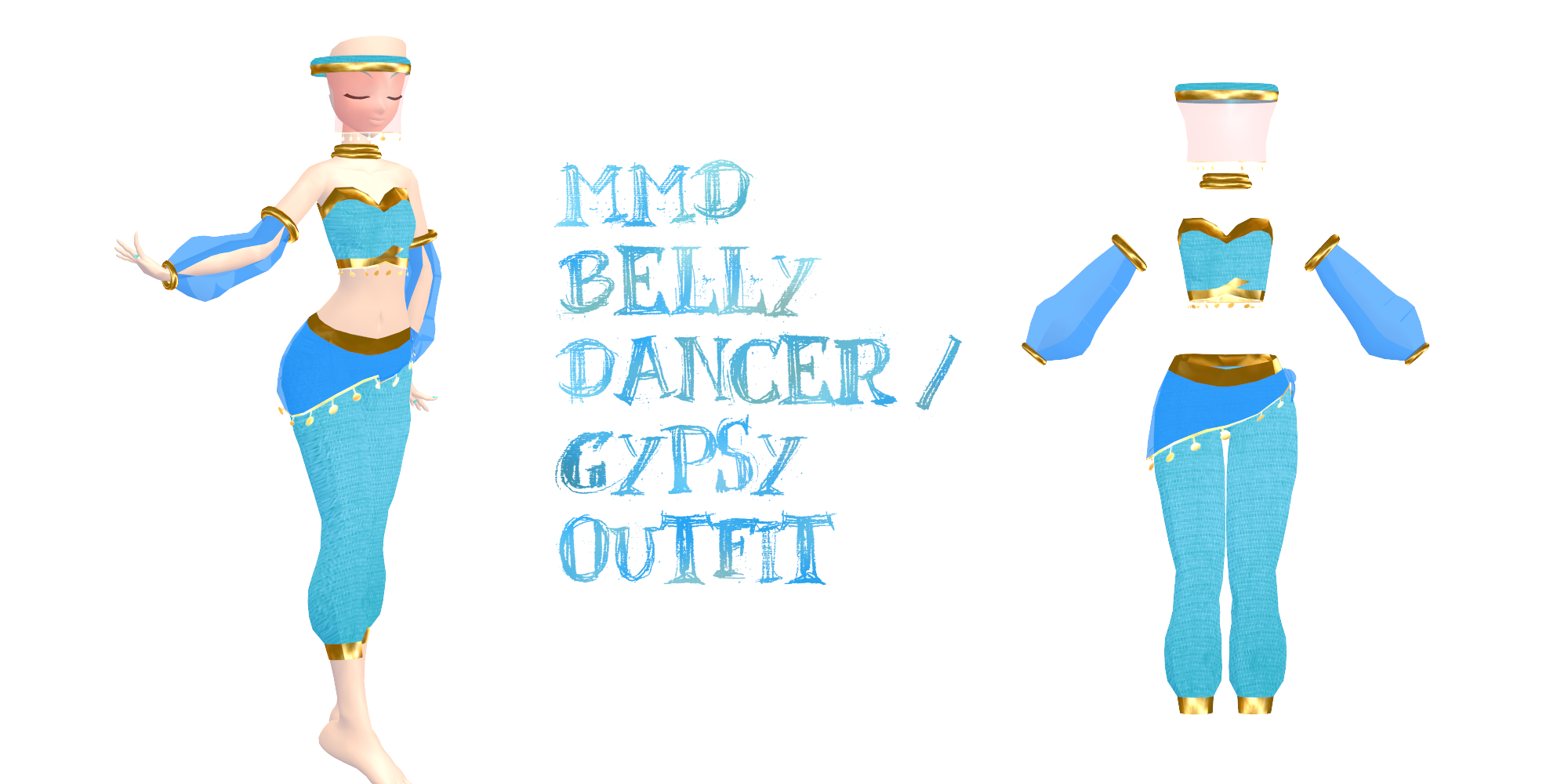 MMD Belly Dancer /Gypsy Outfit by Tehrainbowllama on DeviantArt