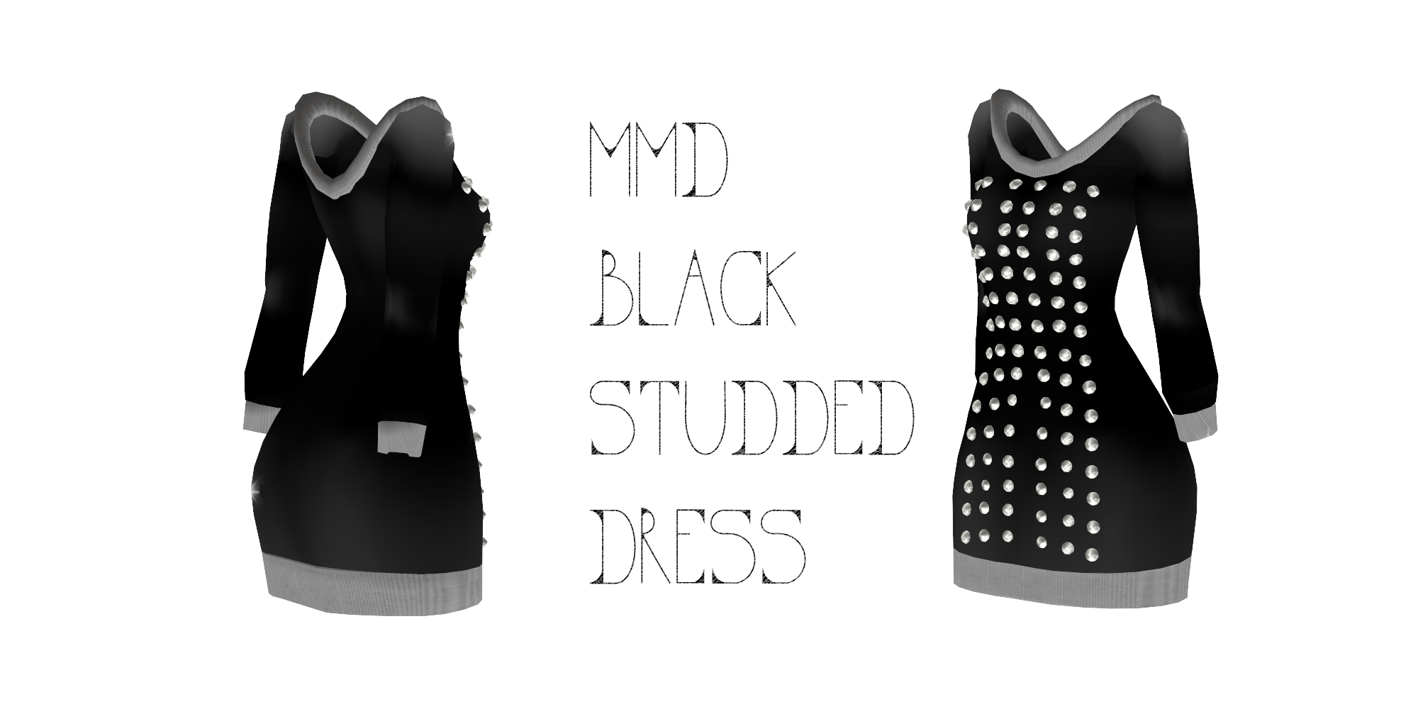 Mmd Black Studded Mini Dress by Tehrainbowllama on DeviantArt