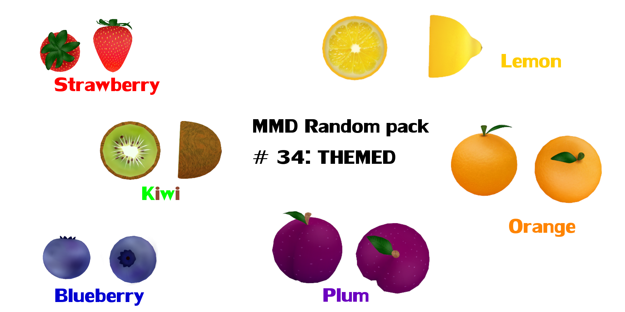 Random pack 34 : THEMED (Fruit) by Tehrainbowllama on DeviantArt