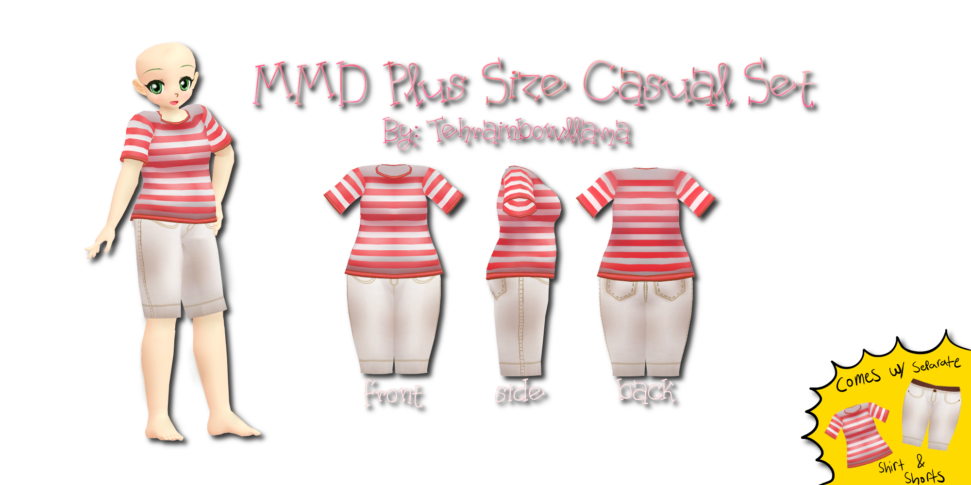 MMD Plus Size Casual Set by Tehrainbowllama on DeviantArt