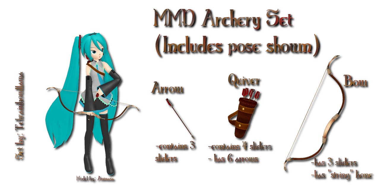MMD Archery Set (Includes pose shown) by Tehrainbowllama on DeviantArt