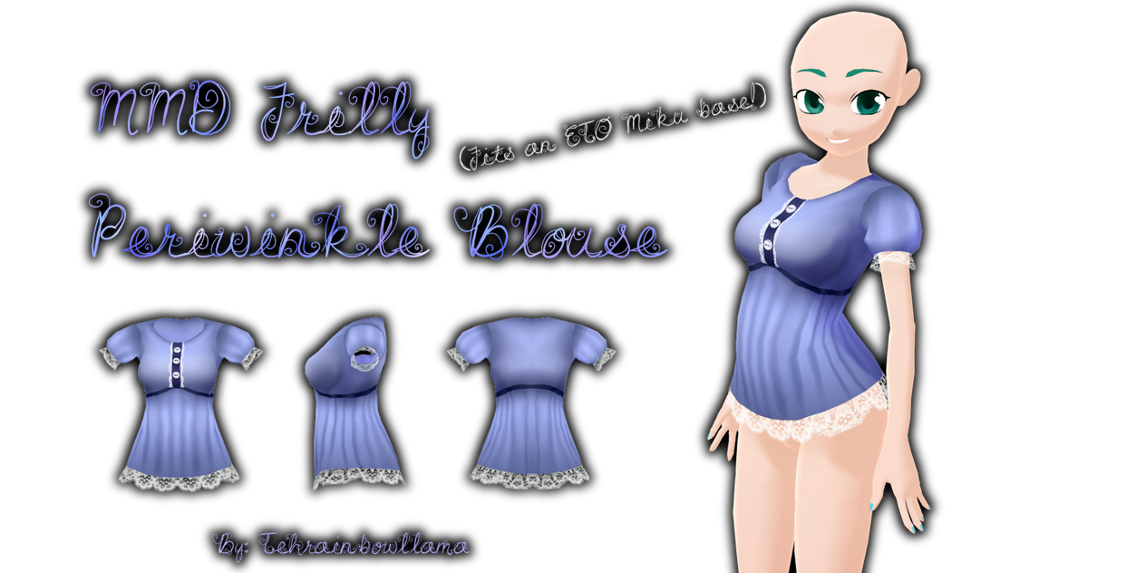 MMD Frilly Periwinkle Blouse by Tehrainbowllama on DeviantArt