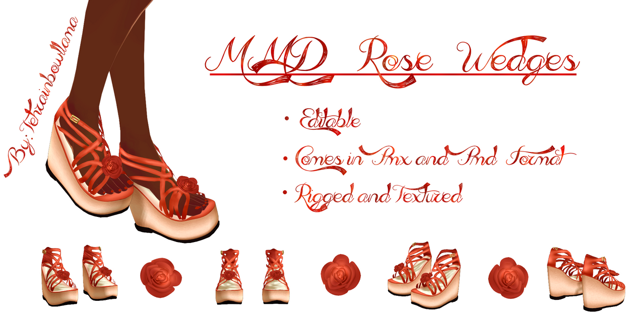 MMD Rose Wedges by Tehrainbowllama on DeviantArt