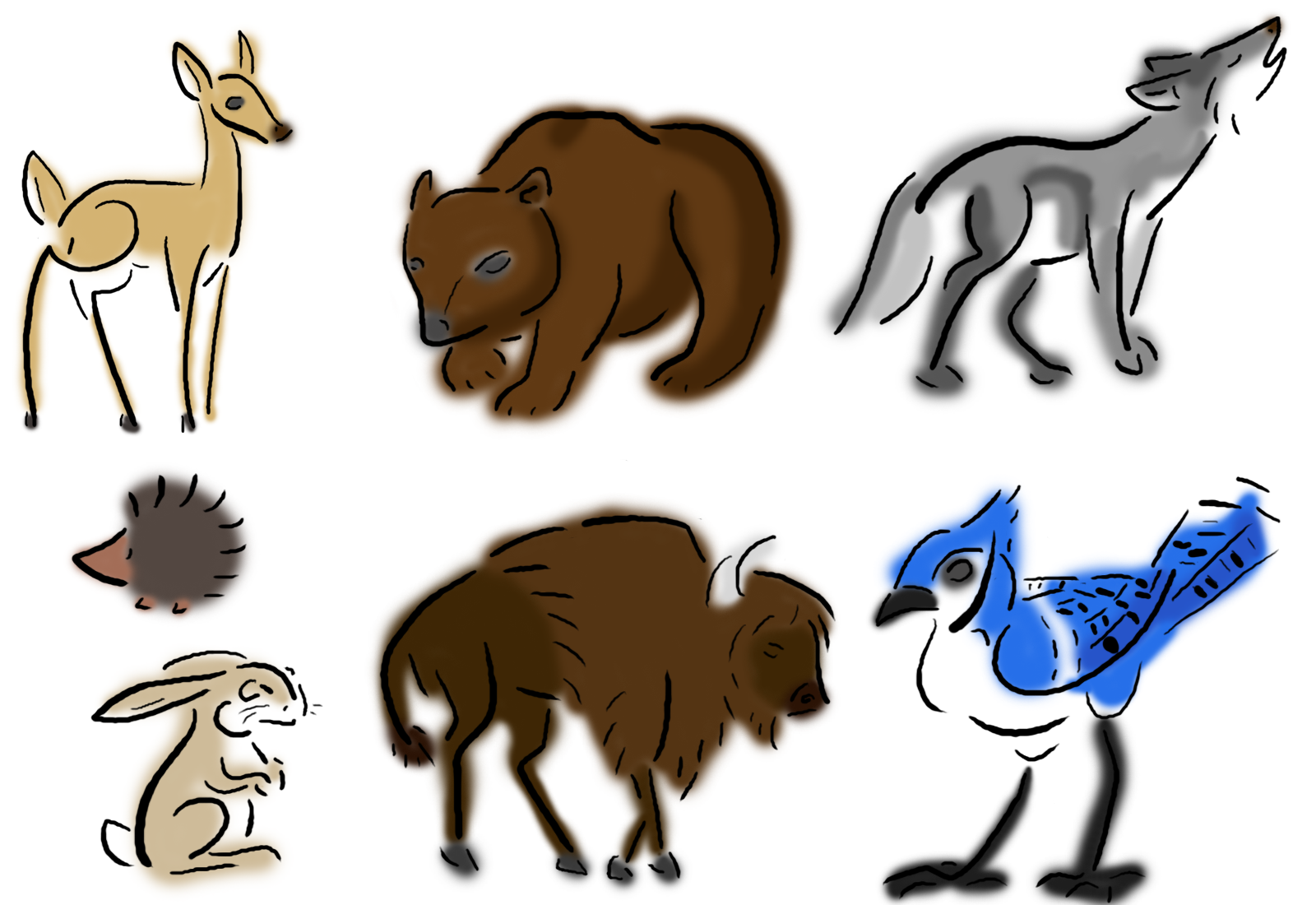 Line Animals - Woodland by DAIEDLERS on DeviantArt