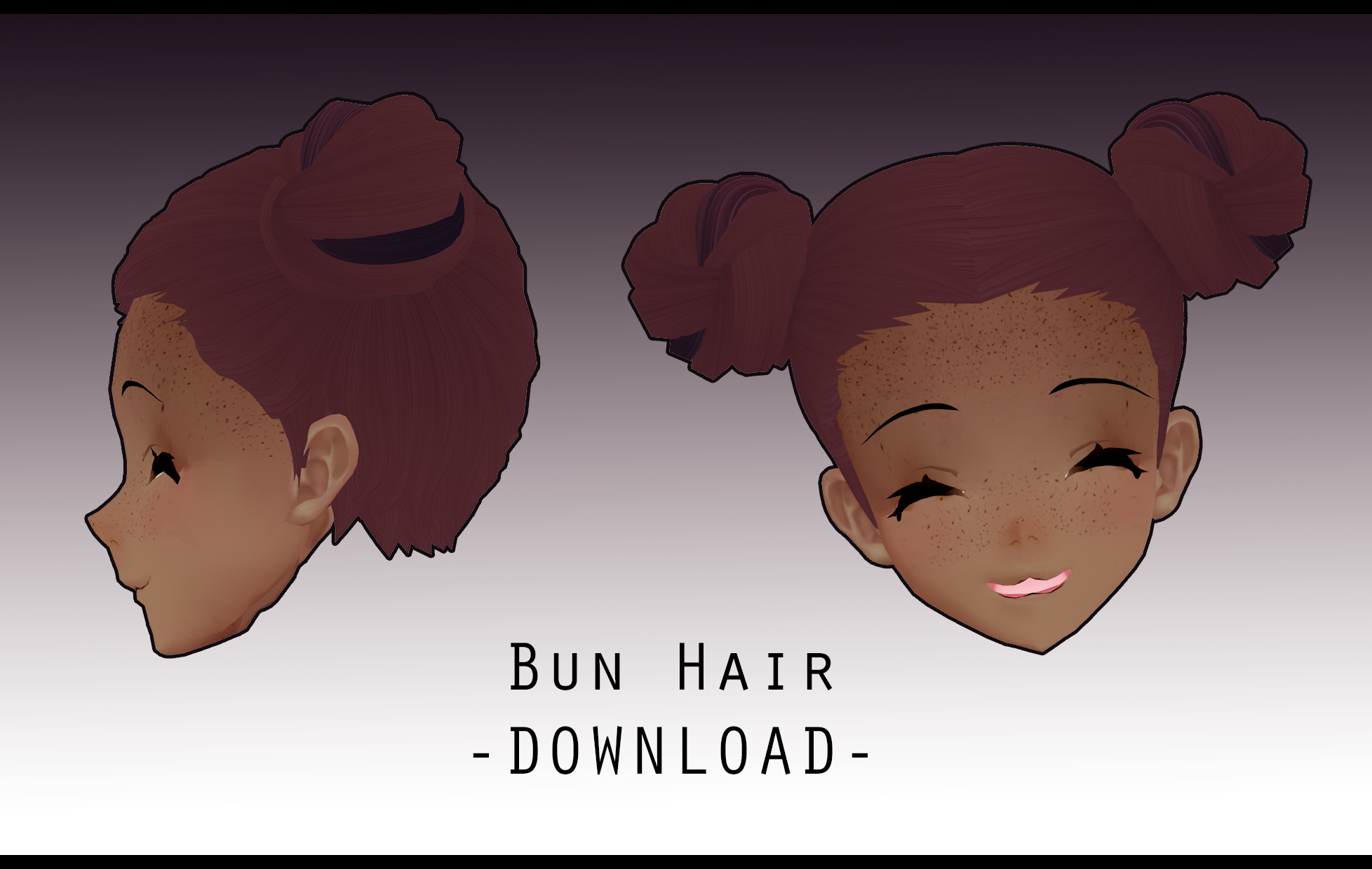 Bun Hair [ DOWNLOAD ] by PeachMilk3D on DeviantArt