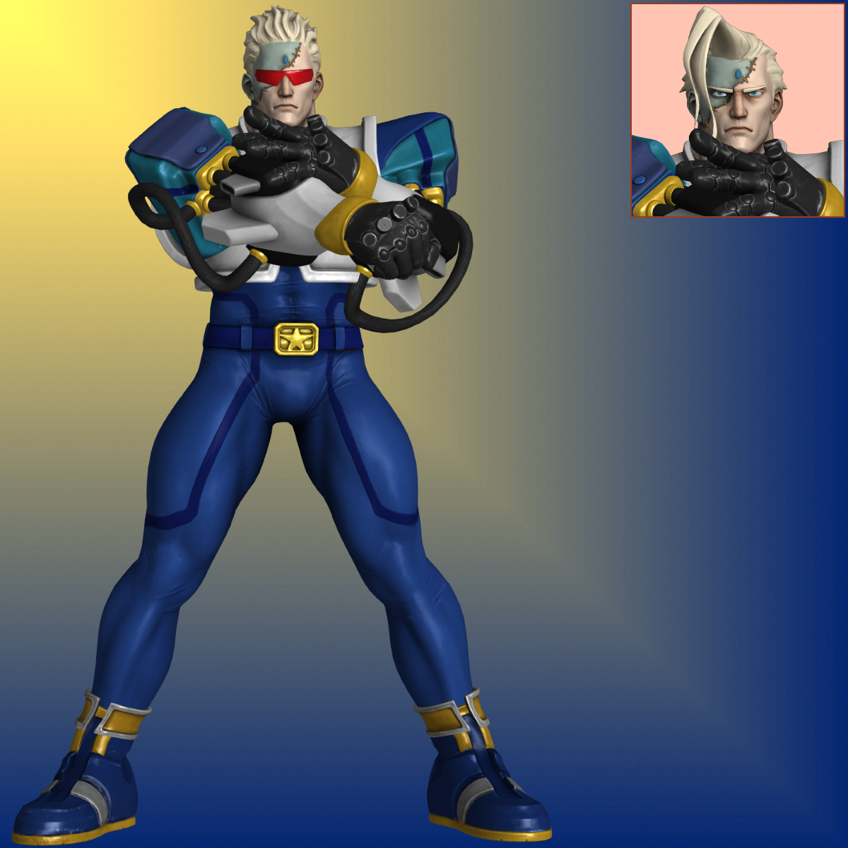 SFV Nash (Captain Commando) - XNALara XPS by PharaohIllusion on DeviantArt