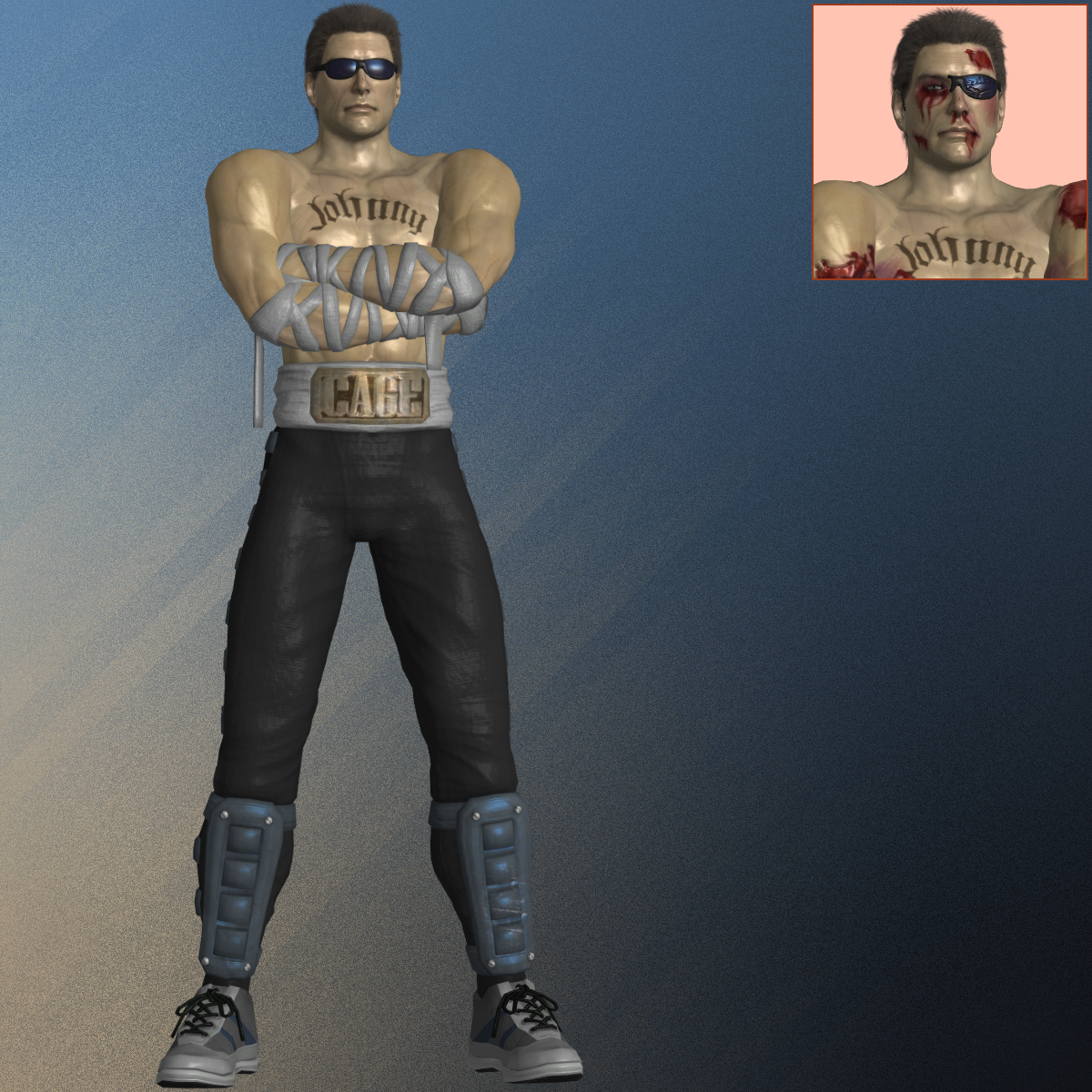 MK2011 Johnny (Default) - XNALara XPS by PharaohIllusion on DeviantArt