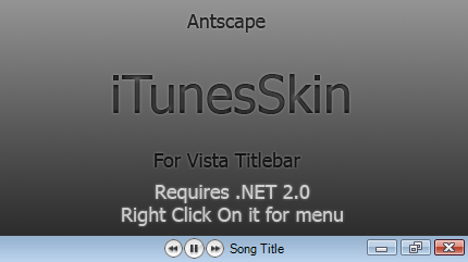 ItunesSkin - Vista top bit by Antscape on DeviantArt