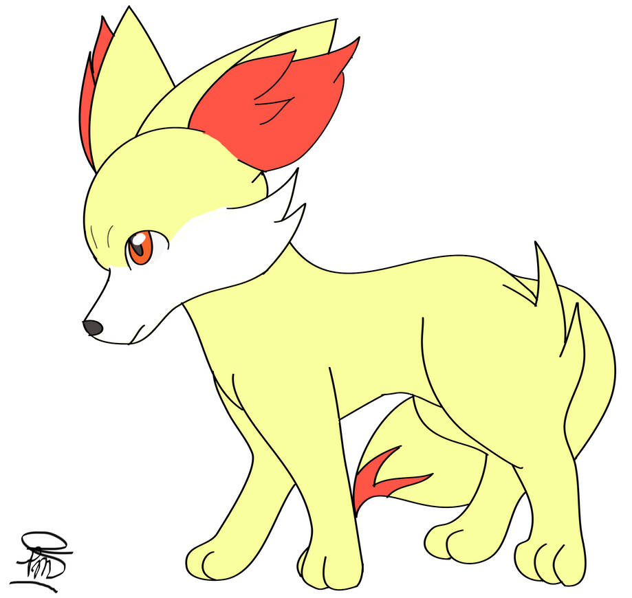Fennekin flat color by AdamantEagle on DeviantArt