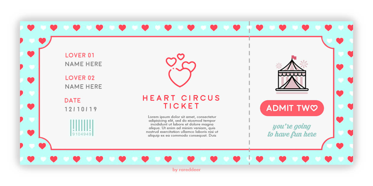 TEMPLATE CIRCUS TICKET N001 by rareddeer by Rareddeer on DeviantArt