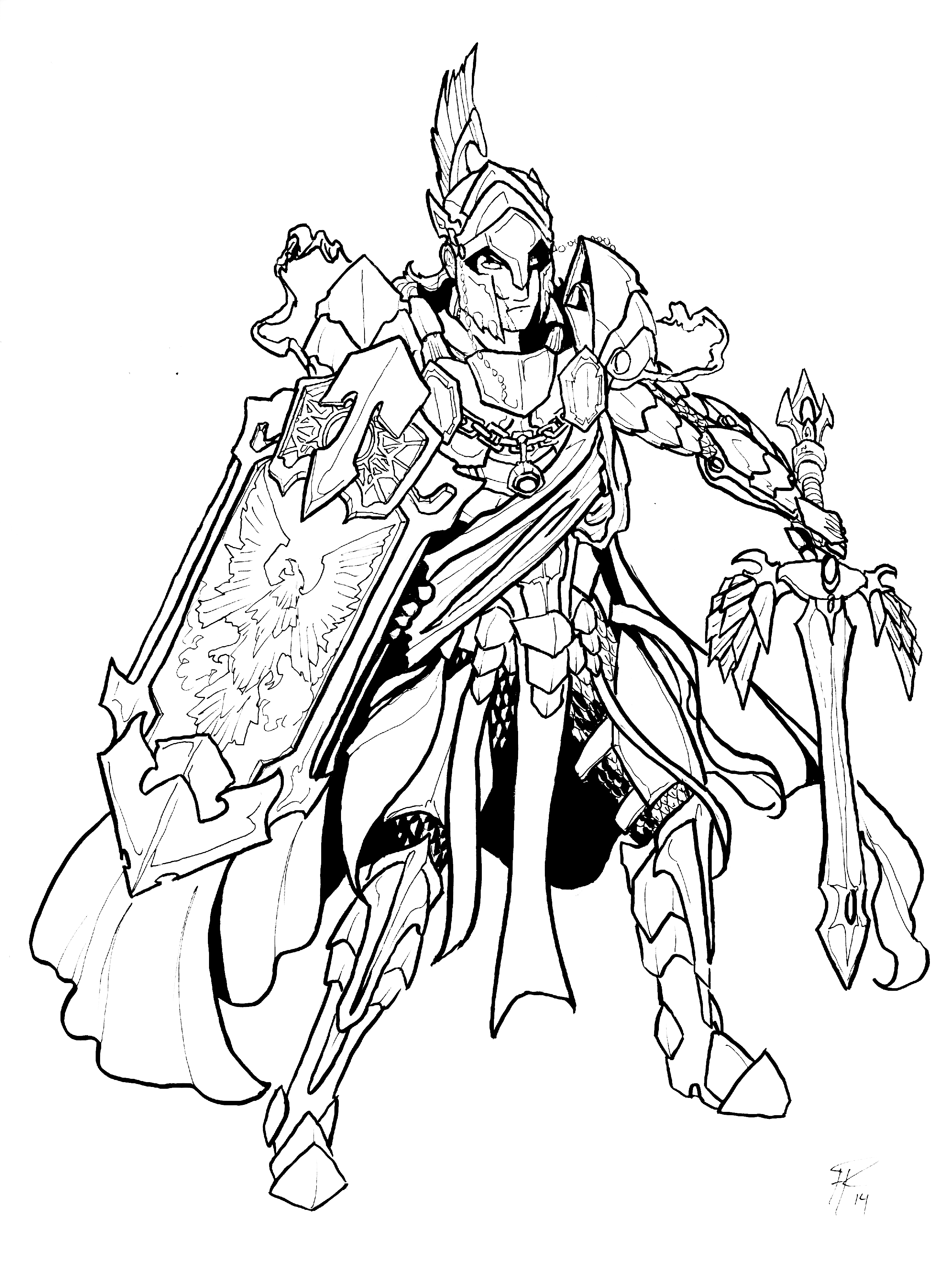 Knight_LINE ART by mivado123 on DeviantArt