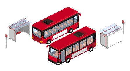 Pixel bus + bus station by NoNoKoHime on DeviantArt