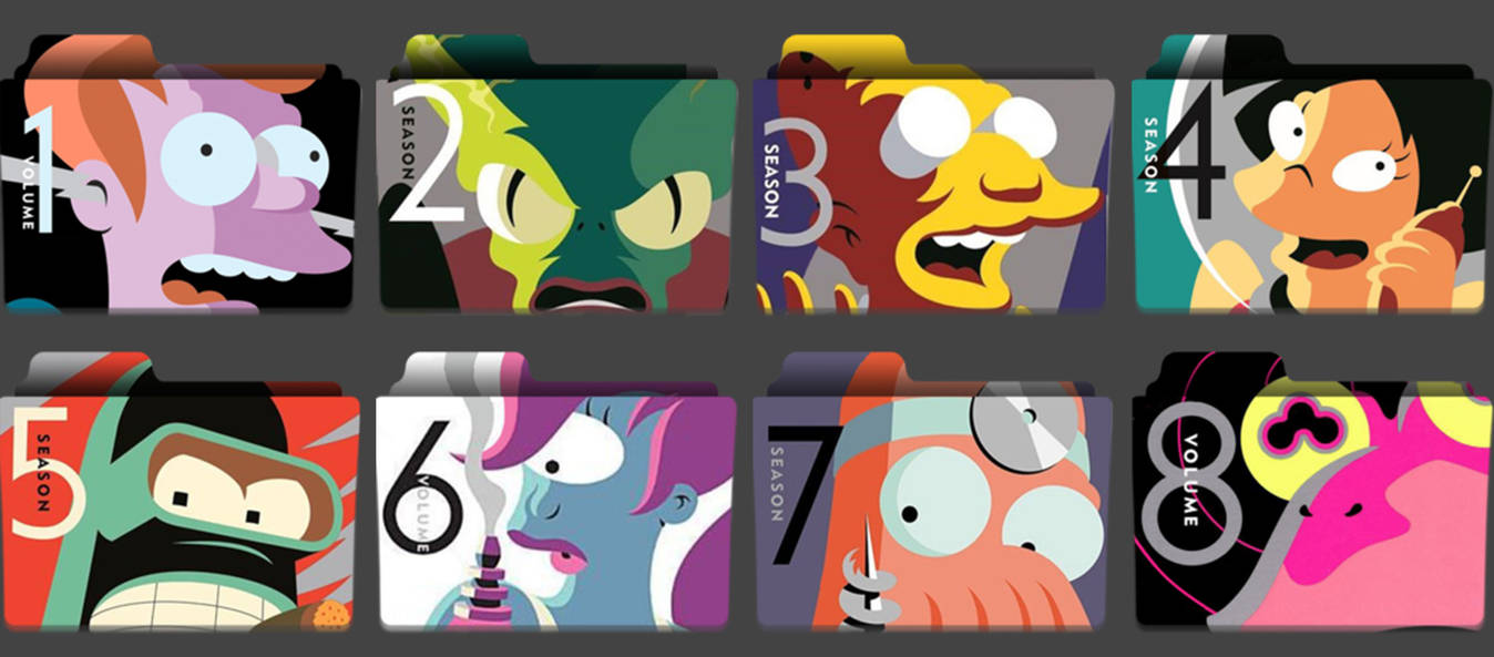 Futurama Seasons Folder icons by alifthps on DeviantArt