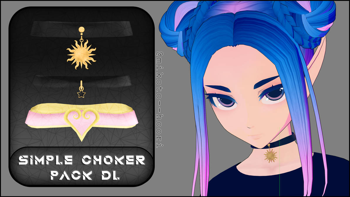 .mmd [f2u] - simple choker pack by mikoto--hoori on DeviantArt
