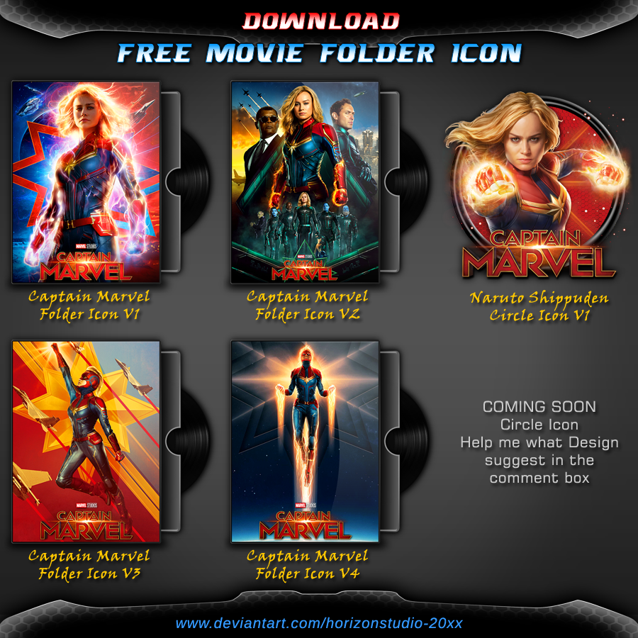 Captain Marvel (2019) Folder Icon Pack by HorizonStudio-20xx on DeviantArt
