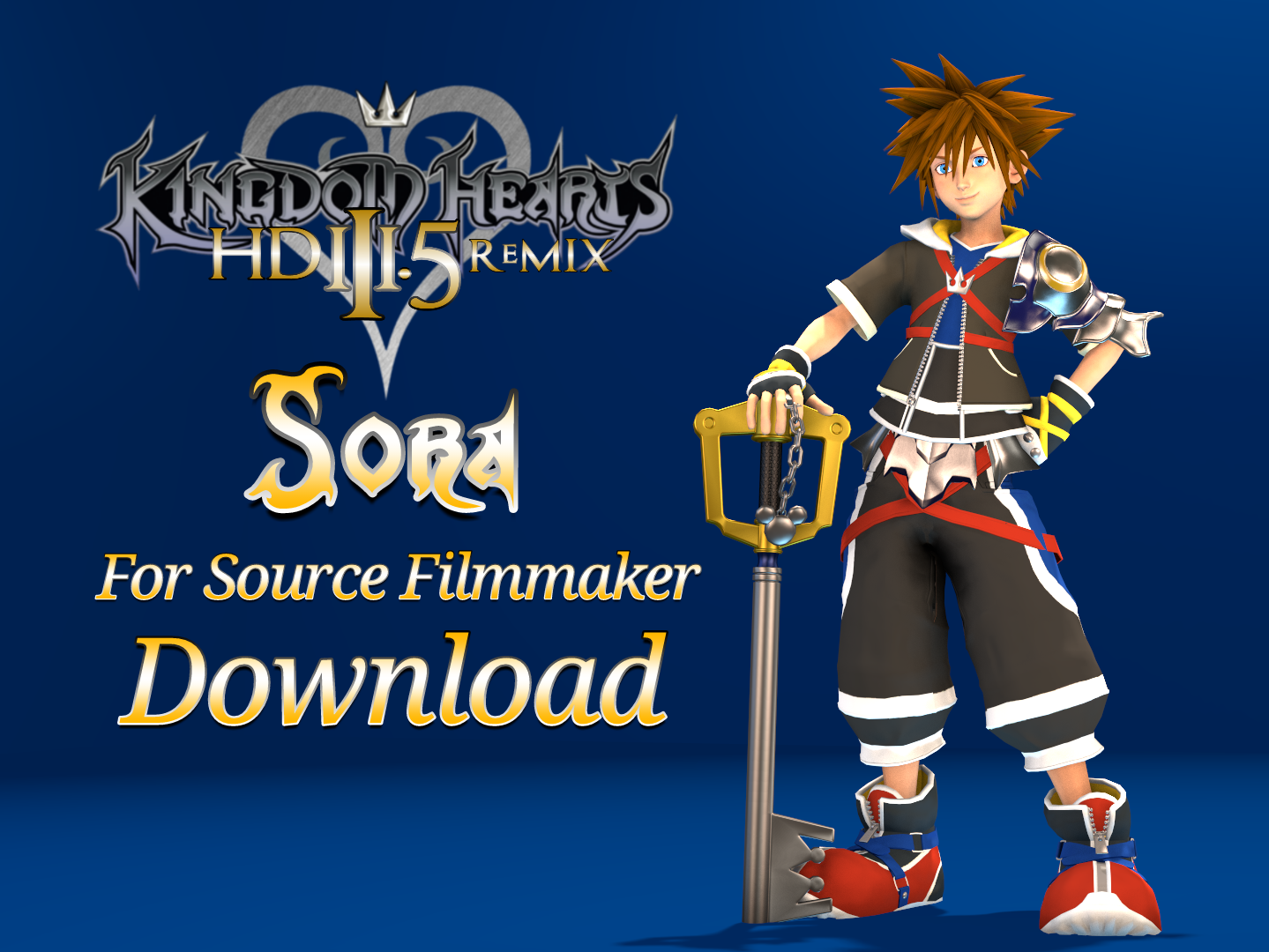 Kingdom Hearts 3.5 Sora SFM Model DL by KiteGamer on DeviantArt