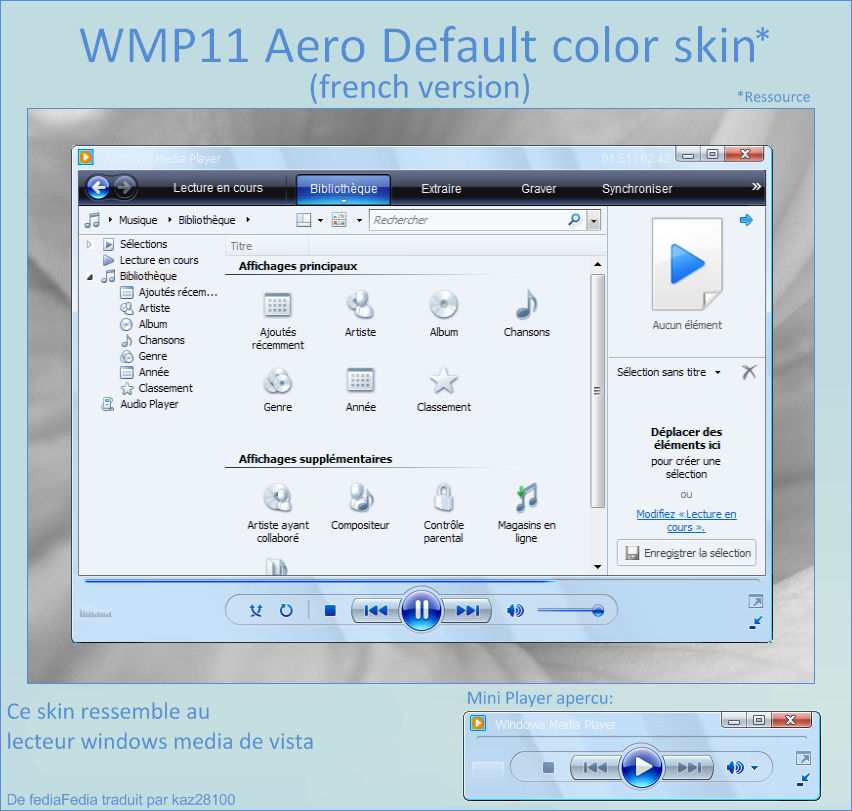 WMP11 Aero Default skin french by kaz28100 on DeviantArt