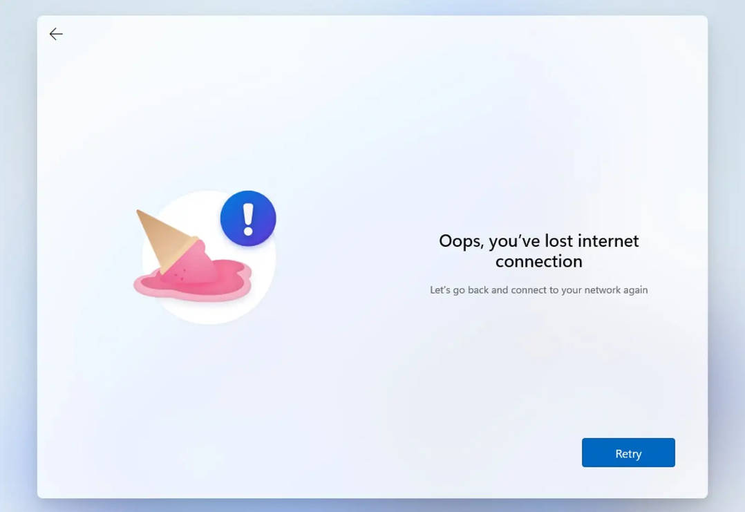 Windows 11 OOBE Internet Connection Error by samuelmorret on DeviantArt
