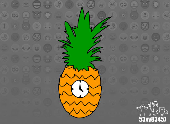 Pineapple Clock animated (BG) by 53xy83457 on DeviantArt